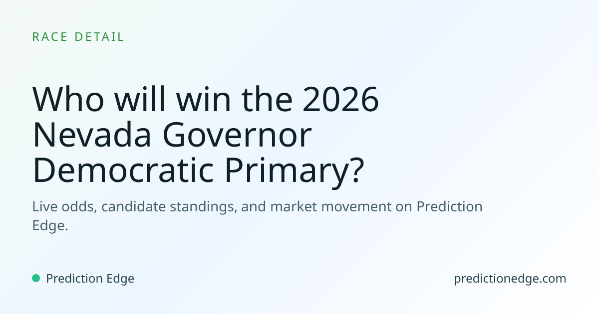 2026 Nevada Governor Democratic Primary | Polls & Odds
