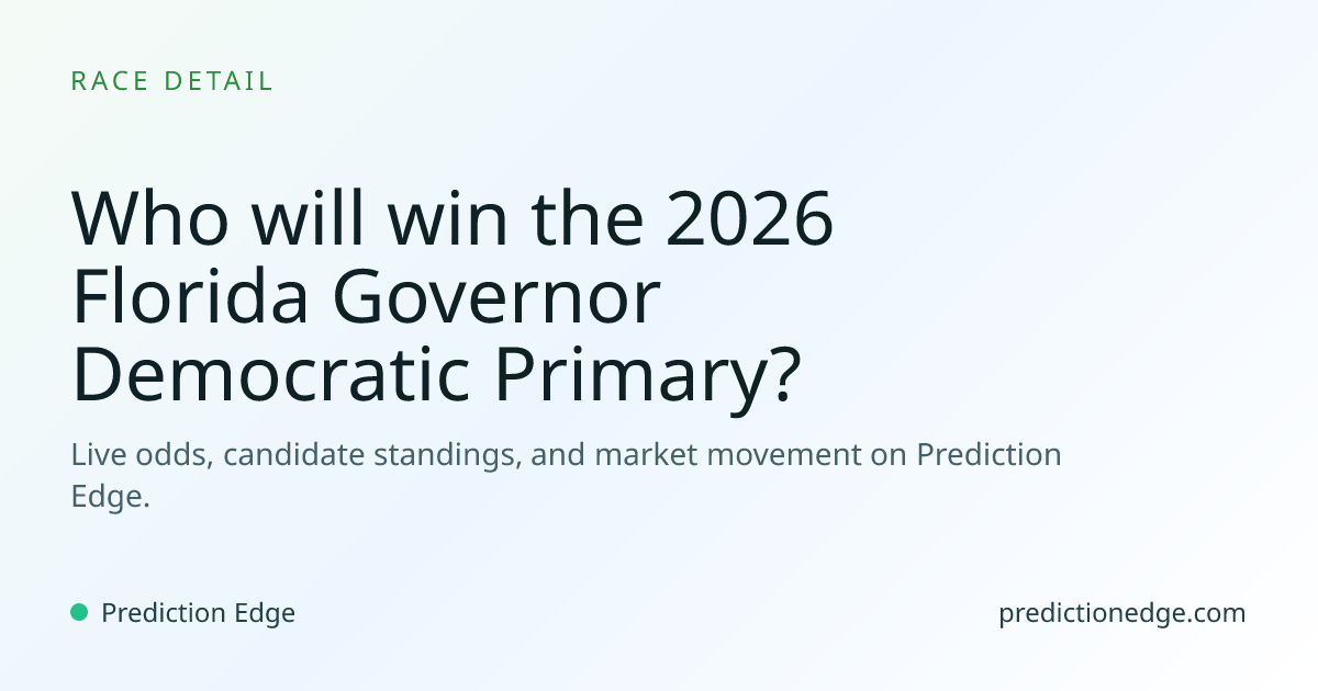 2026 Florida Governor Democratic Primary | Polls & Odds