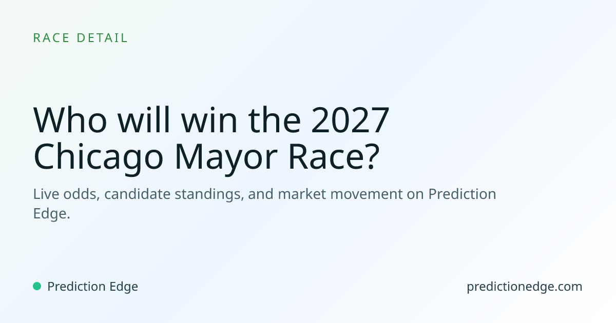 2027 Chicago Mayor Election Race | Polls, Candidates & Odds