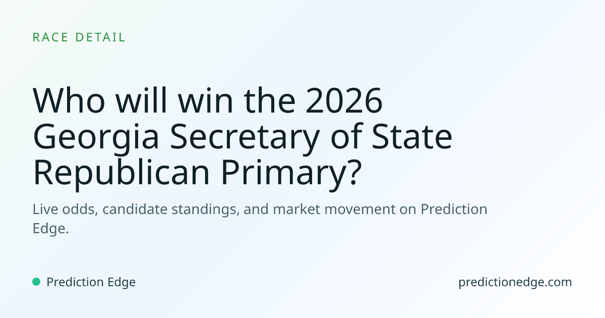2026 Georgia Secretary of State Republican Primary | Polls & Odds