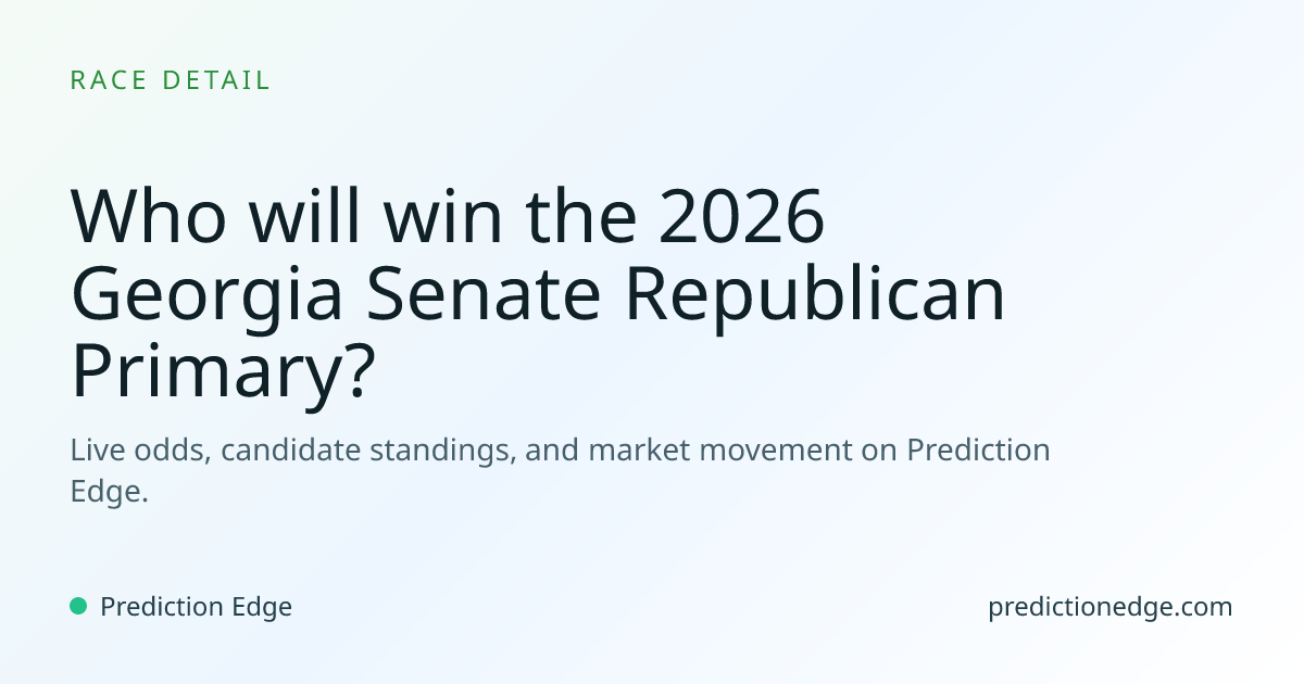 2026 Georgia Senate Republican Primary | Polls & Odds