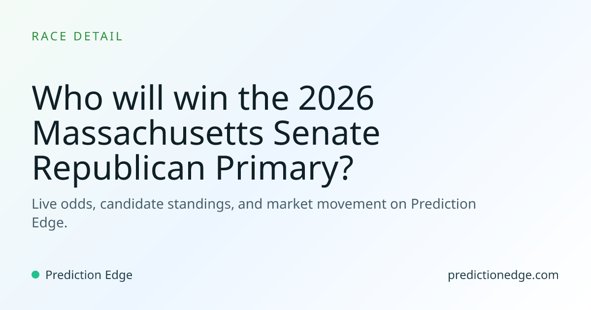 2026 Massachusetts Senate Republican Primary | Polls & Odds